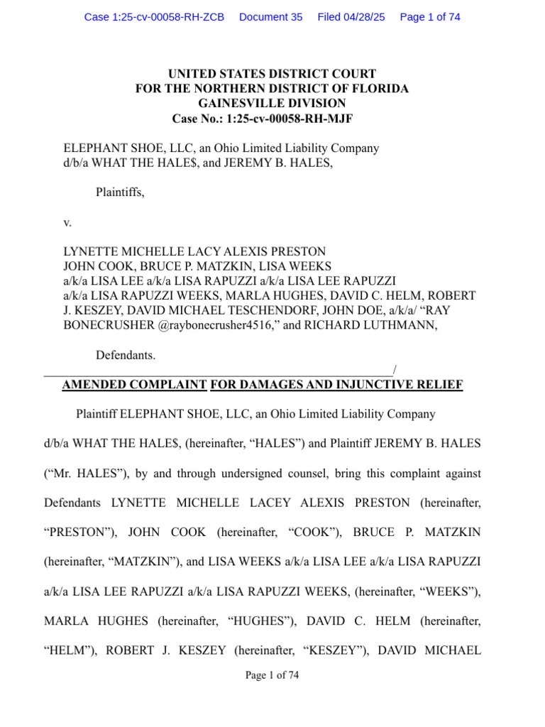 Jeremy Hales Amended Complaint | PDF
