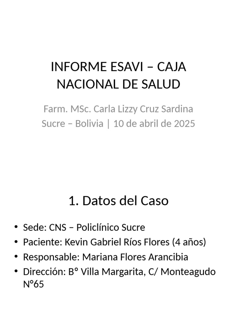 Informe ESAVI: Caso DTP en Bolivia | PDF