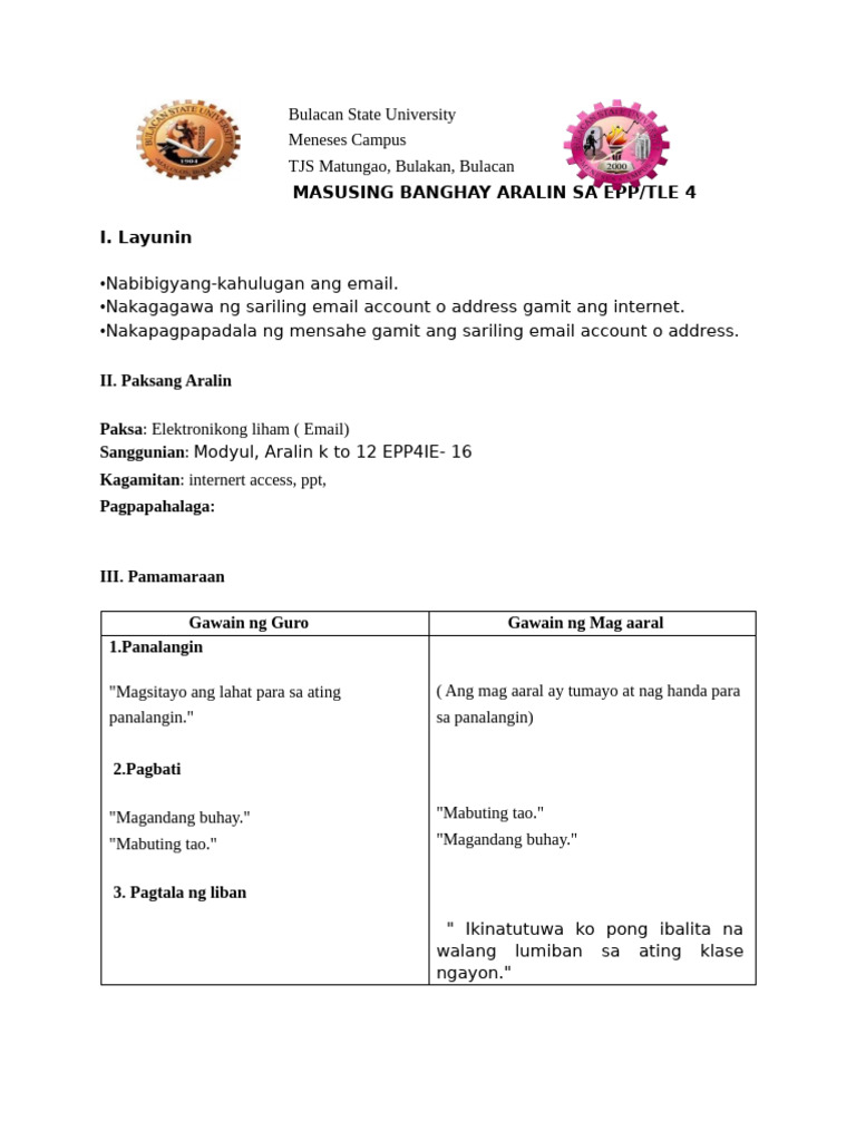 Lesson Plan in EPP | PDF