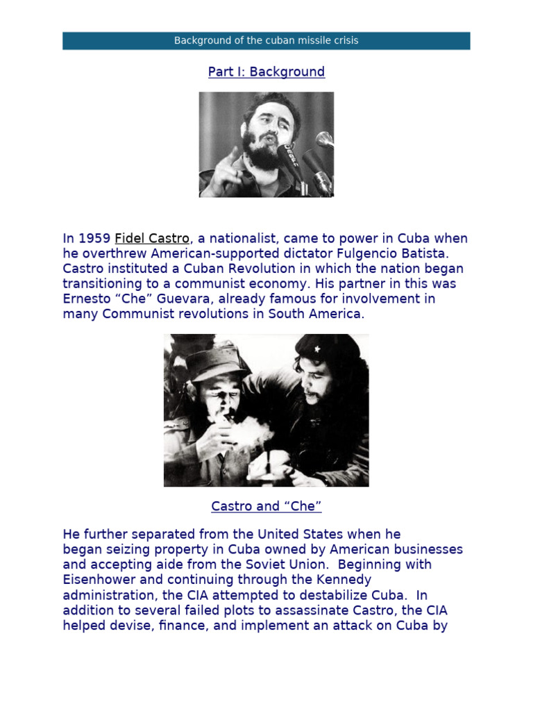 Background of The Cuban Missile Crisis | PDF | Fidel Castro | Cuba