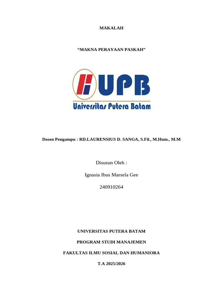 Makalah Makna Perayaan Paskah | PDF