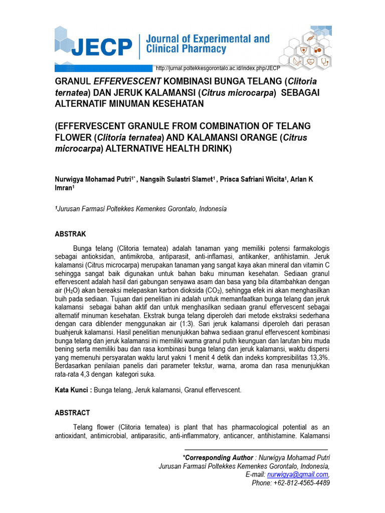 Granul Effervescent Kombinasi Bunga Tela | PDF