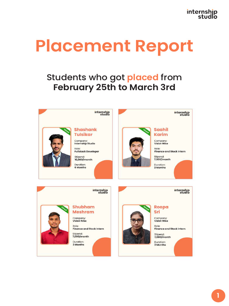 Placement Report | PDF