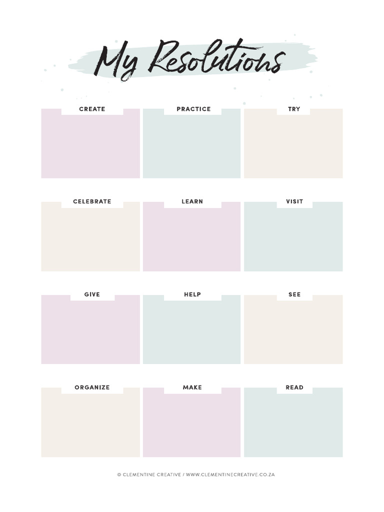 Resolutions Worksheet A5 | PDF