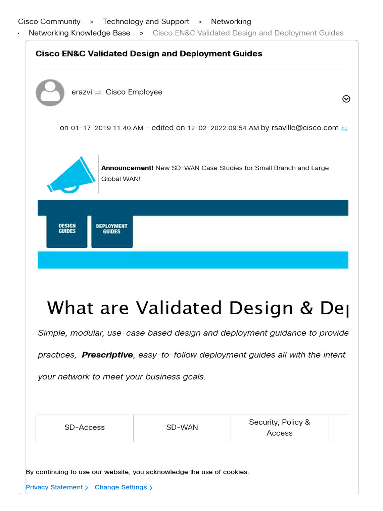 Cisco EN&C Validated Design and Deployment Guides - Cisco Community | PDF | Computer Network ...