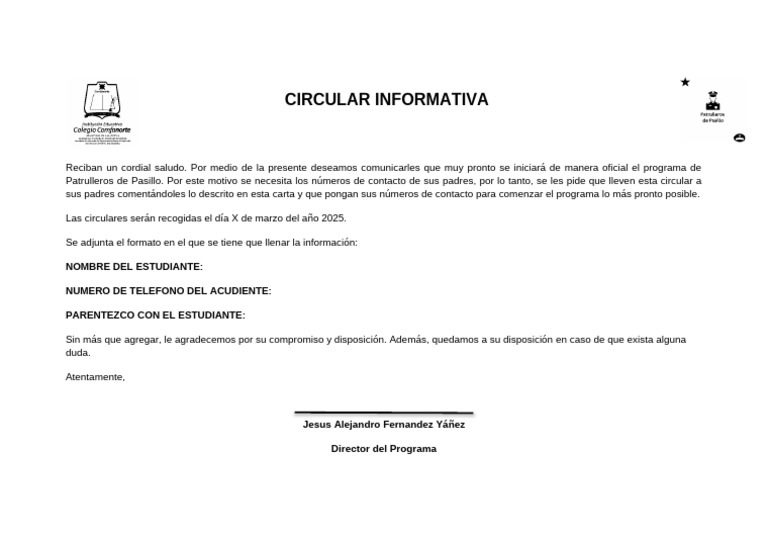 Circular Informativa | PDF