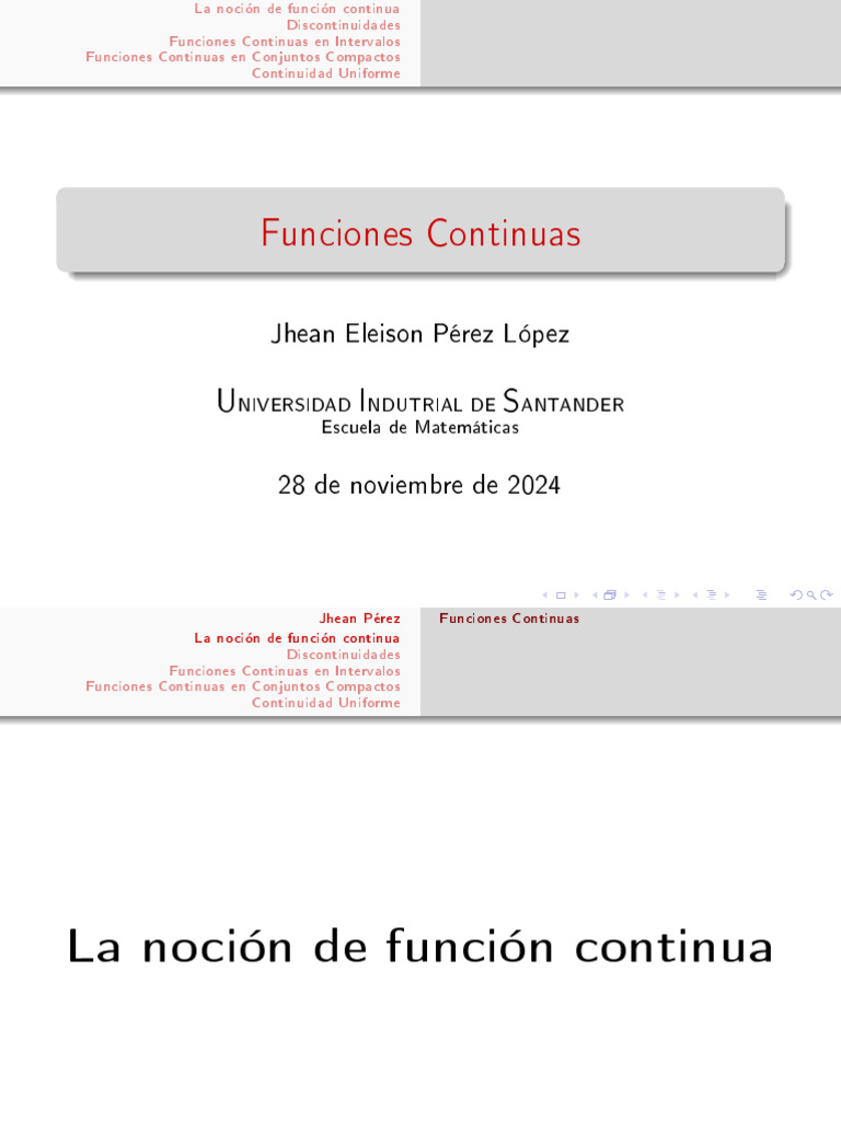 Continuidad (1) | PDF | Función continua | Espacio compacto