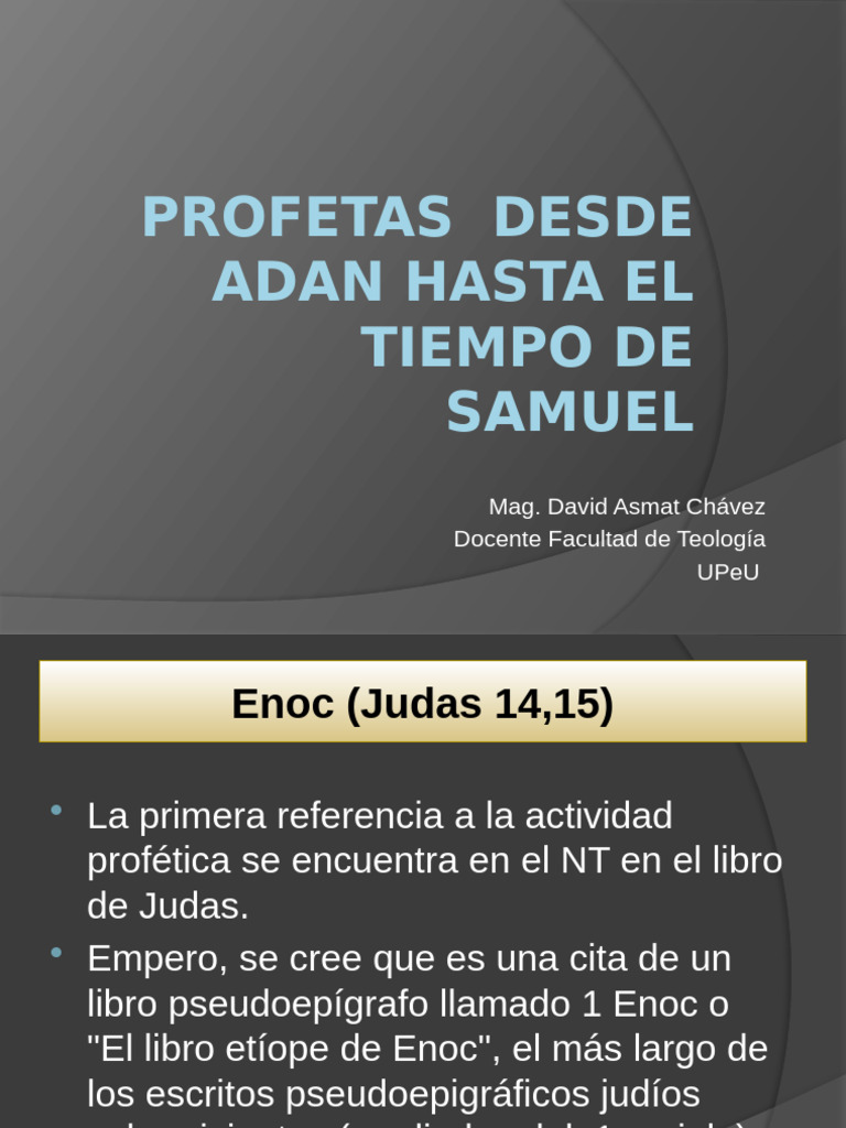 Profetas Antes y Durante Samuel | PDF | Noé | Libro de Enoc