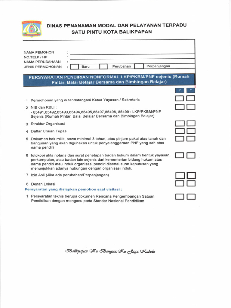 Persyaratan Izin DPMPTSP | PDF