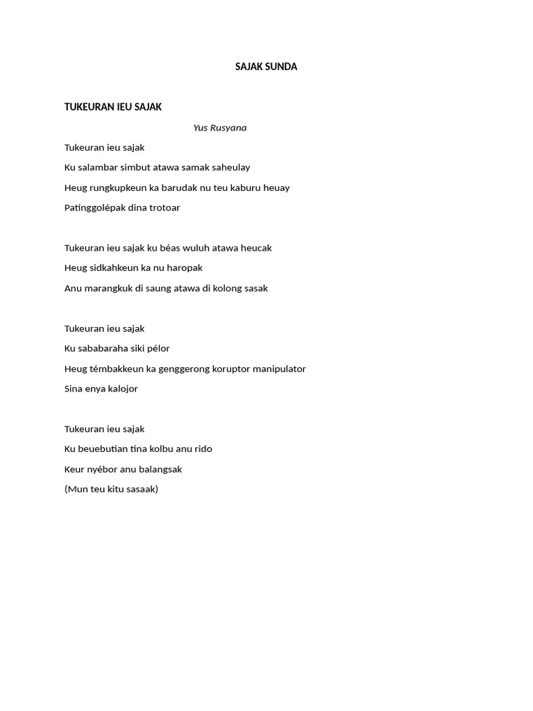 Teks Sajak Sunda | PDF