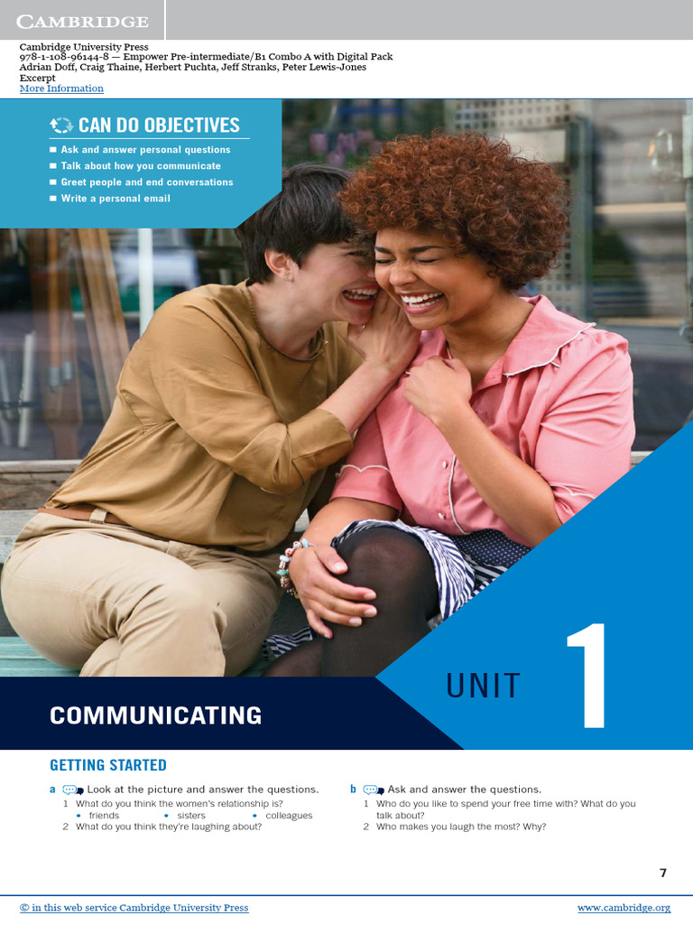 Empower B1 - 2nd Edition Unit 1 | PDF | Verb | English Language