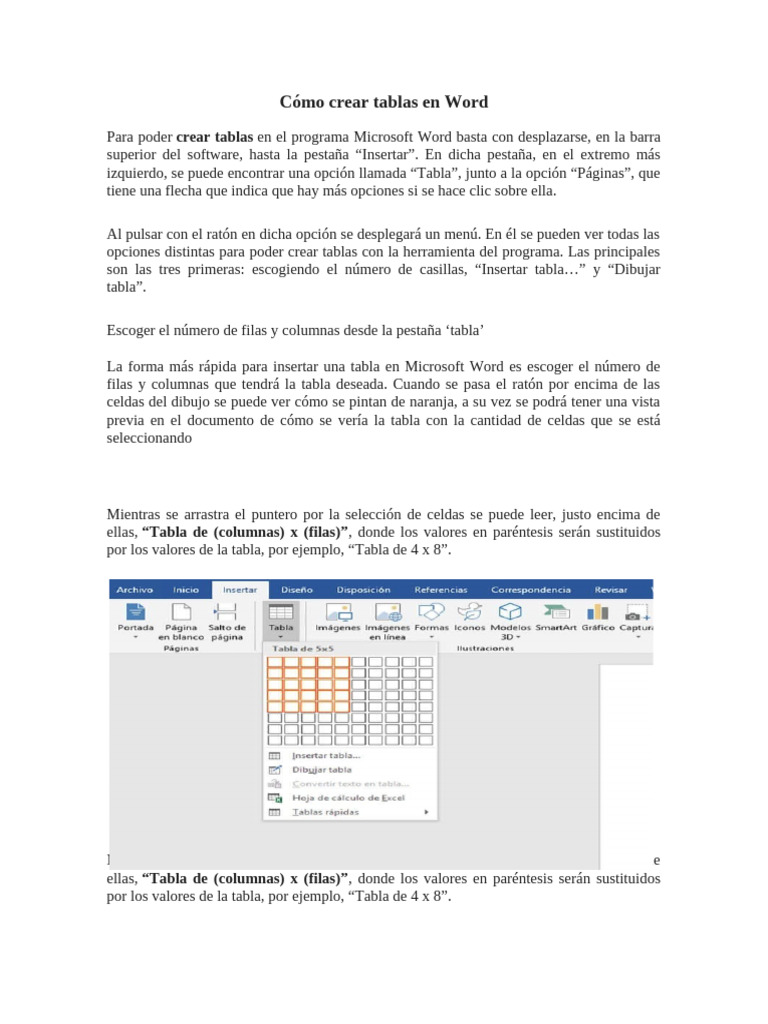como crear tablas en word GUIAS | PDF | Software | Informática