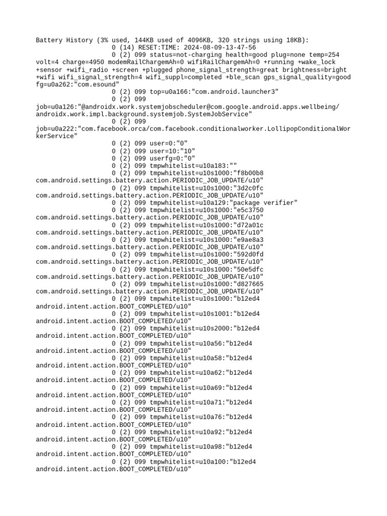Standby Dump Batterystats 2024 0809 193923 | PDF | Mobile Computers ...