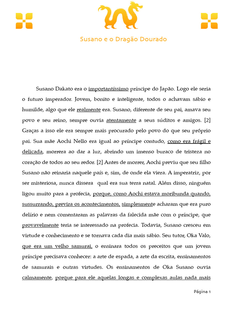 Susano: O Príncipe e o Dragão Dourado | PDF | Dragão | Samurai