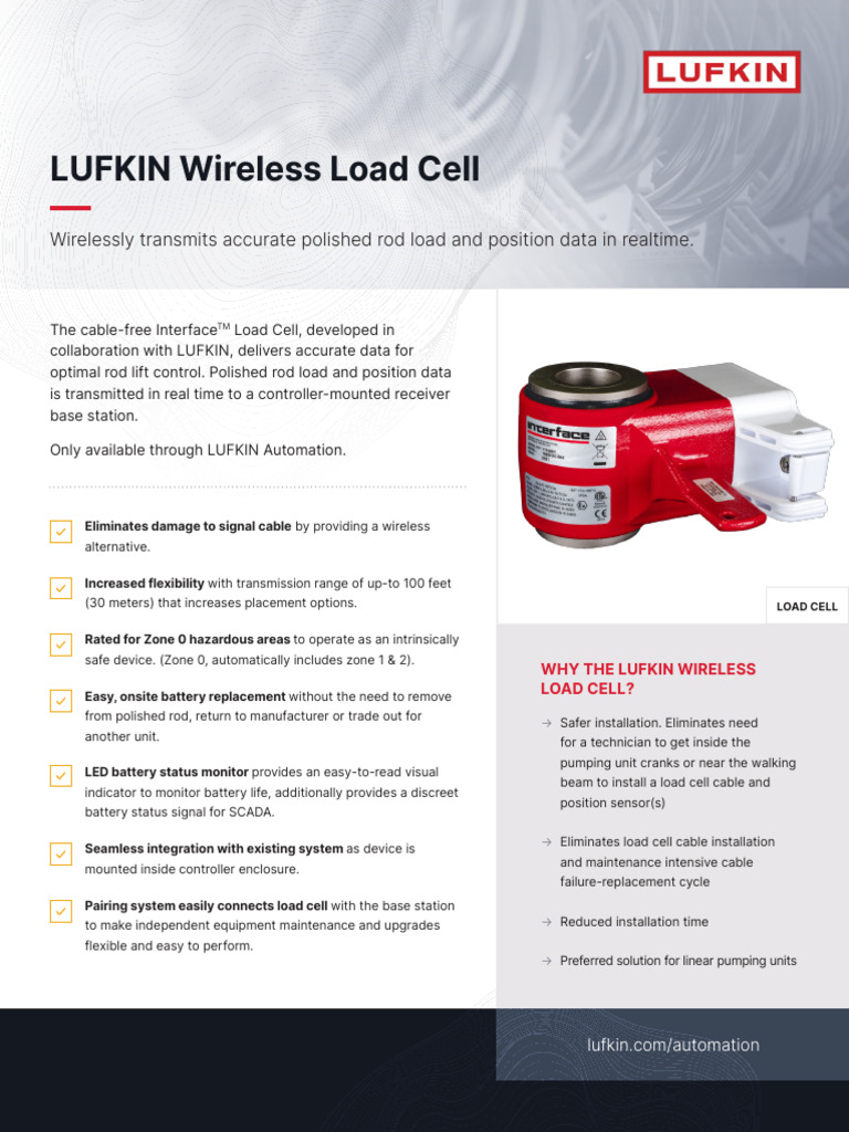006 Lufkin Wireless-Load-Cell | PDF | Wireless | Automation