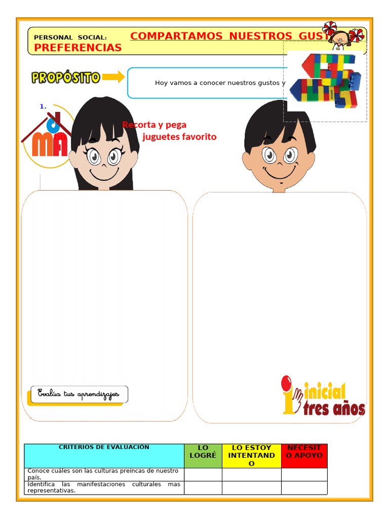 FICHA DE COMPARTAMOS GUSTOS Y PREFERENCIAS , PERSONAL SOCIAL | PDF