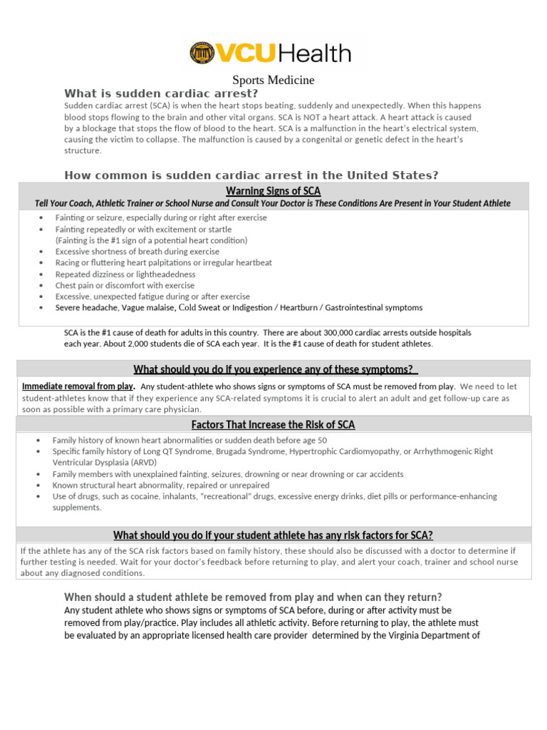 VCU Cardiact Arrest Form SCA Final Copy 1 | PDF | Cardiopulmonary ...