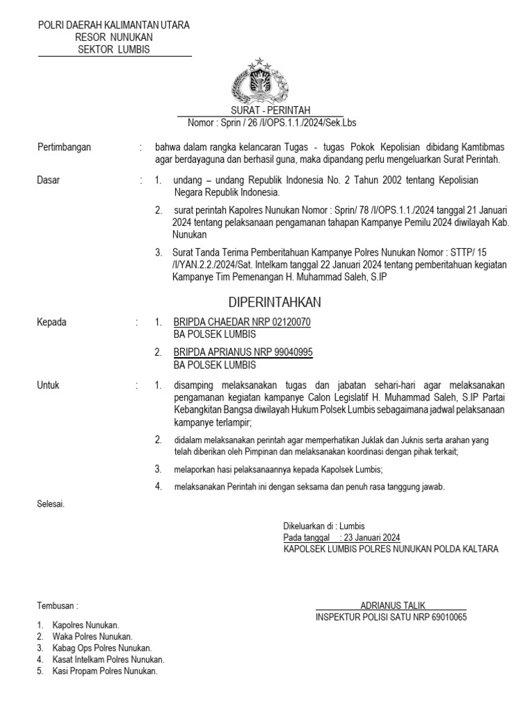 Spprin Kampanye STTP 15 | PDF