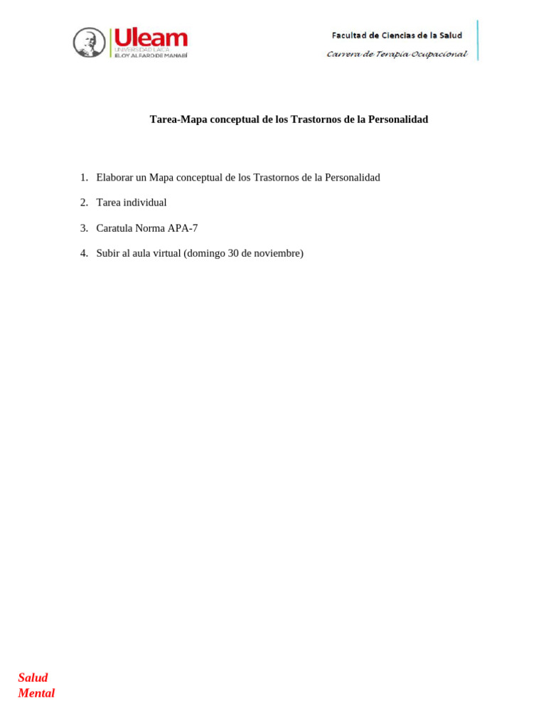 1.-Tarea - Mapa Conceptual-Trastorno de La Personalidad | PDF
