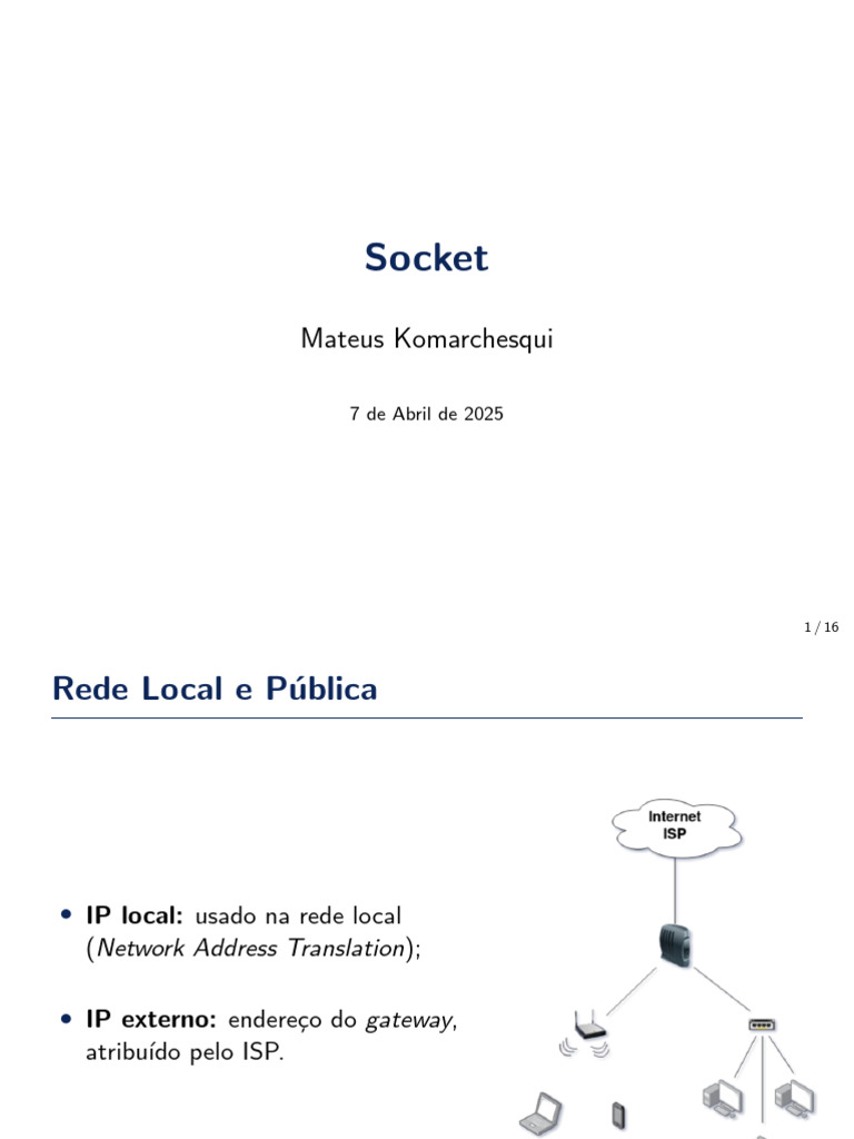 Aula 07 04 2025 Redes Python Socket v1 | PDF | Protocolo de controle de ...