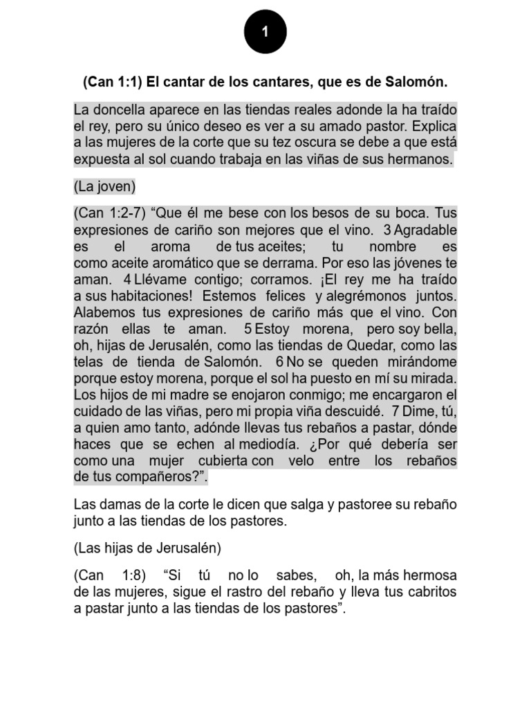 Cantares | PDF | Perfume | Amor