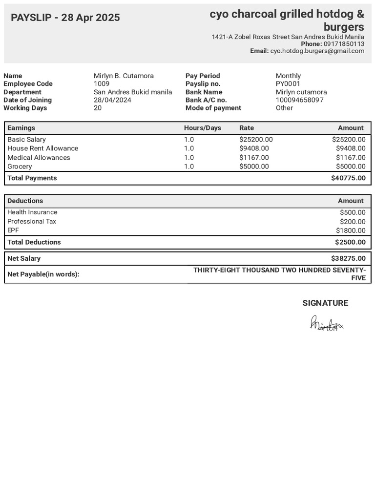 Payslip | PDF | Paycheck | Personal Finance