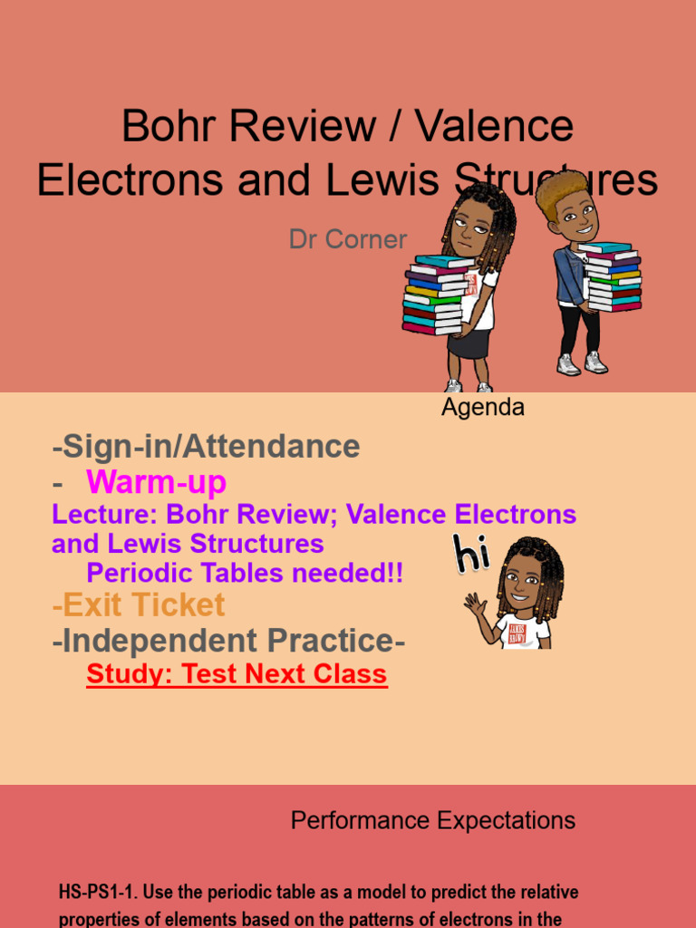 3 - 4 & 3 - 5 Valence E-And Lewis Structures, Bohr Model Reviwe PT 2 ...