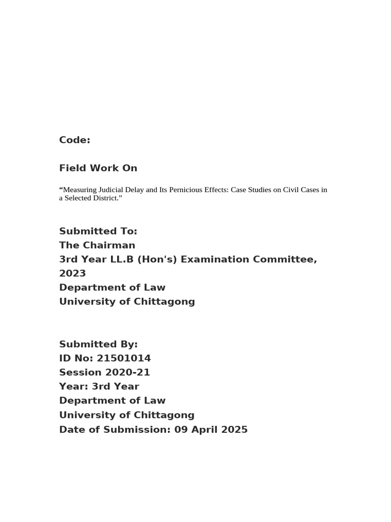 Judicial Delay in Civil Cases Analysis | PDF | Alternative Dispute ...