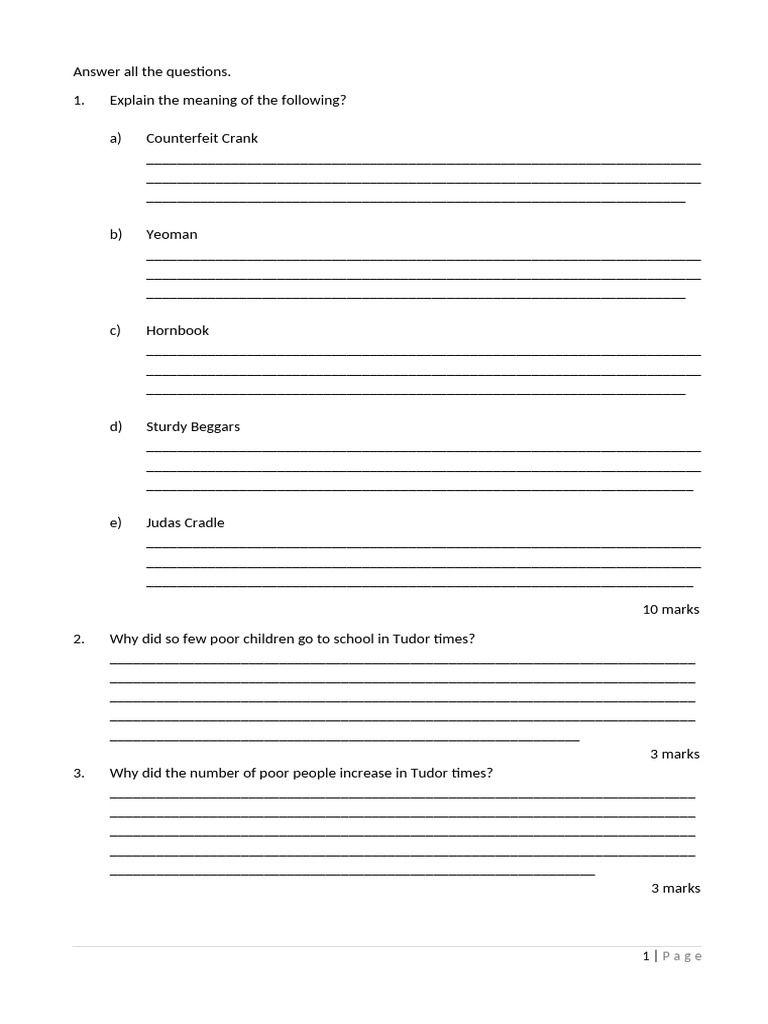 History Year 7 Assessment | PDF