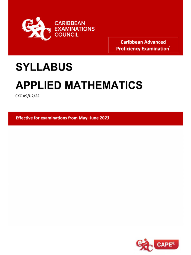 Applied Maths Syllabus | PDF