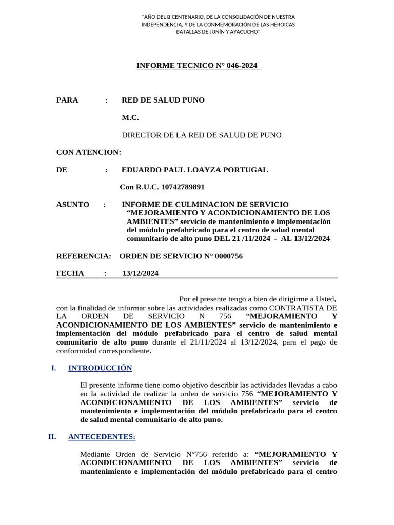 Informe Modulo | PDF