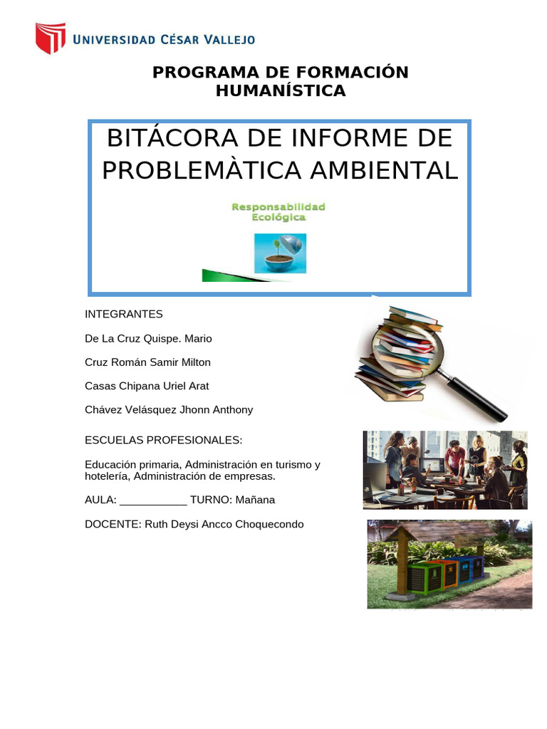 BITÁCORA DE ESTUDIO DE PROBLEMÁTICA. TUTORÍA V (2) | PDF | Sustentabilidad | Entorno natural