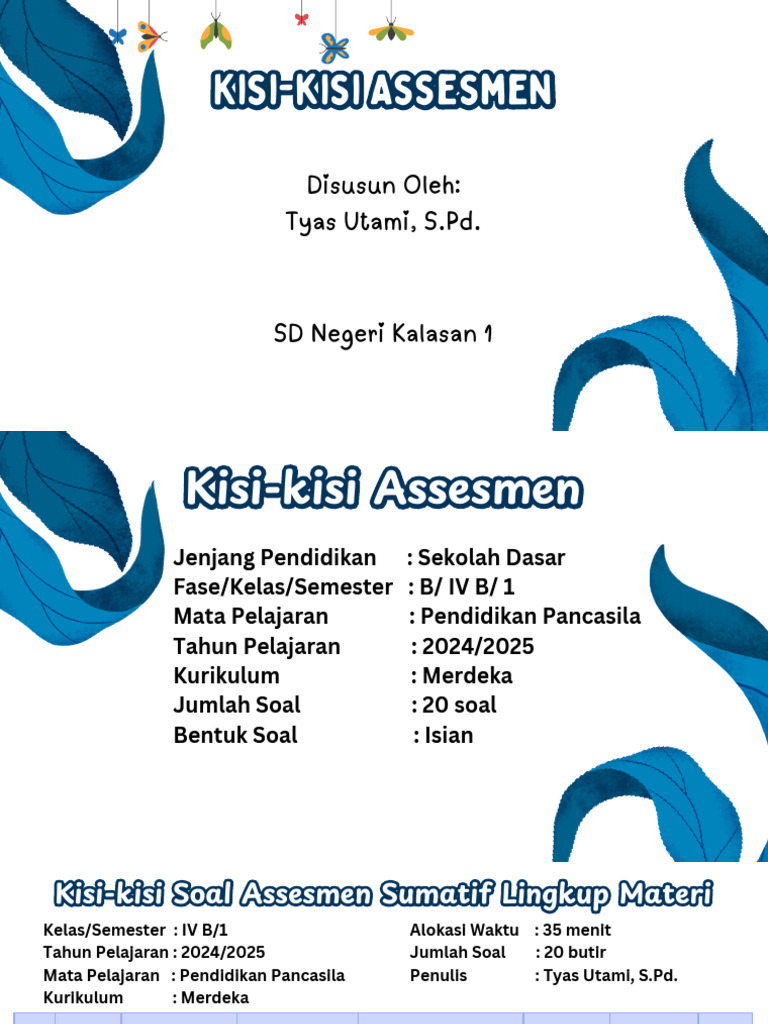 Kisi Kisi Asesmen | PDF