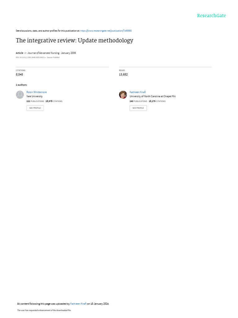 Whittemore - The Integrative Review | PDF | Systematic Review | Meta ...