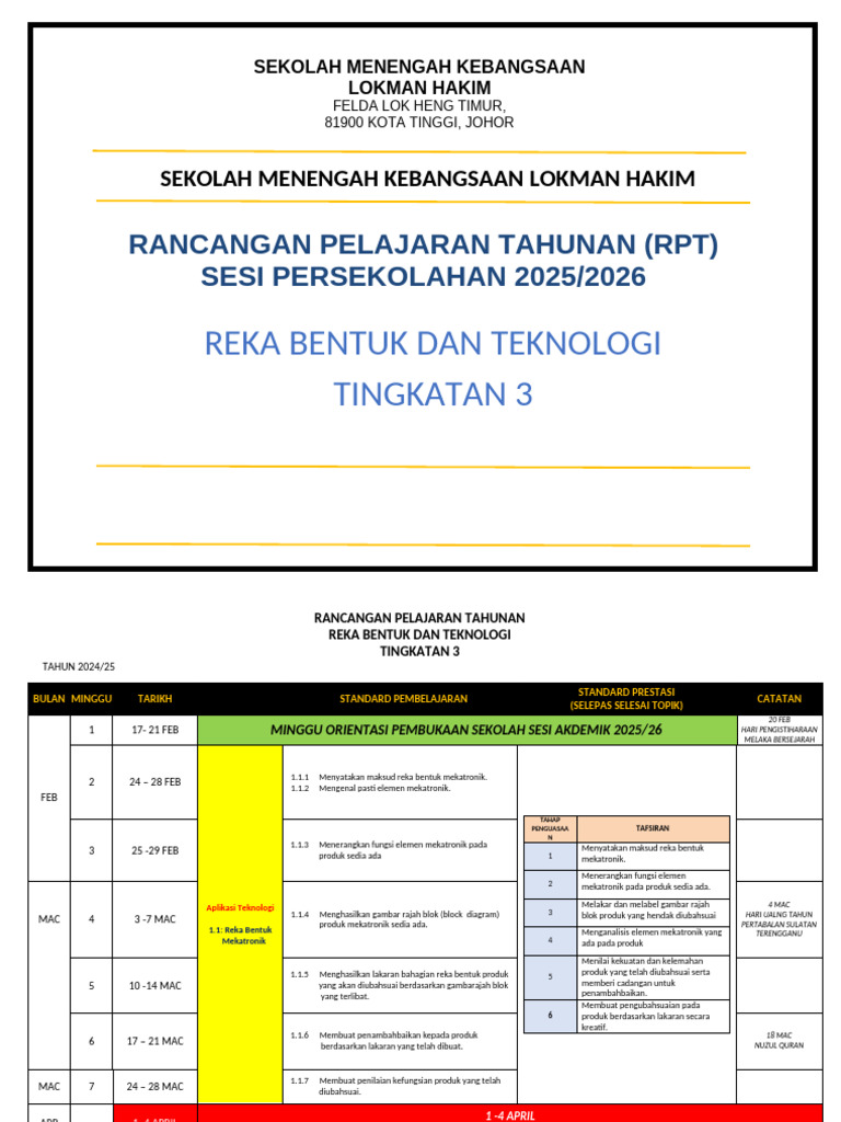 RPT RBT T3-2025 | PDF