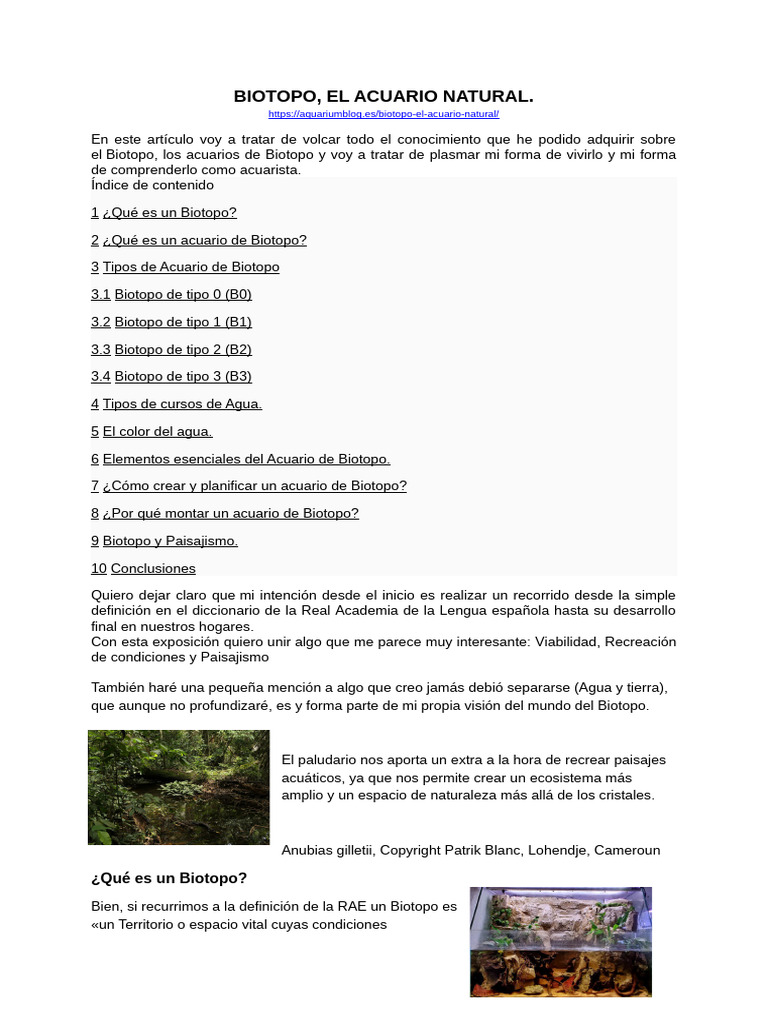 Biotopo J El Acuario Natural | PDF | Acuario | Habitat