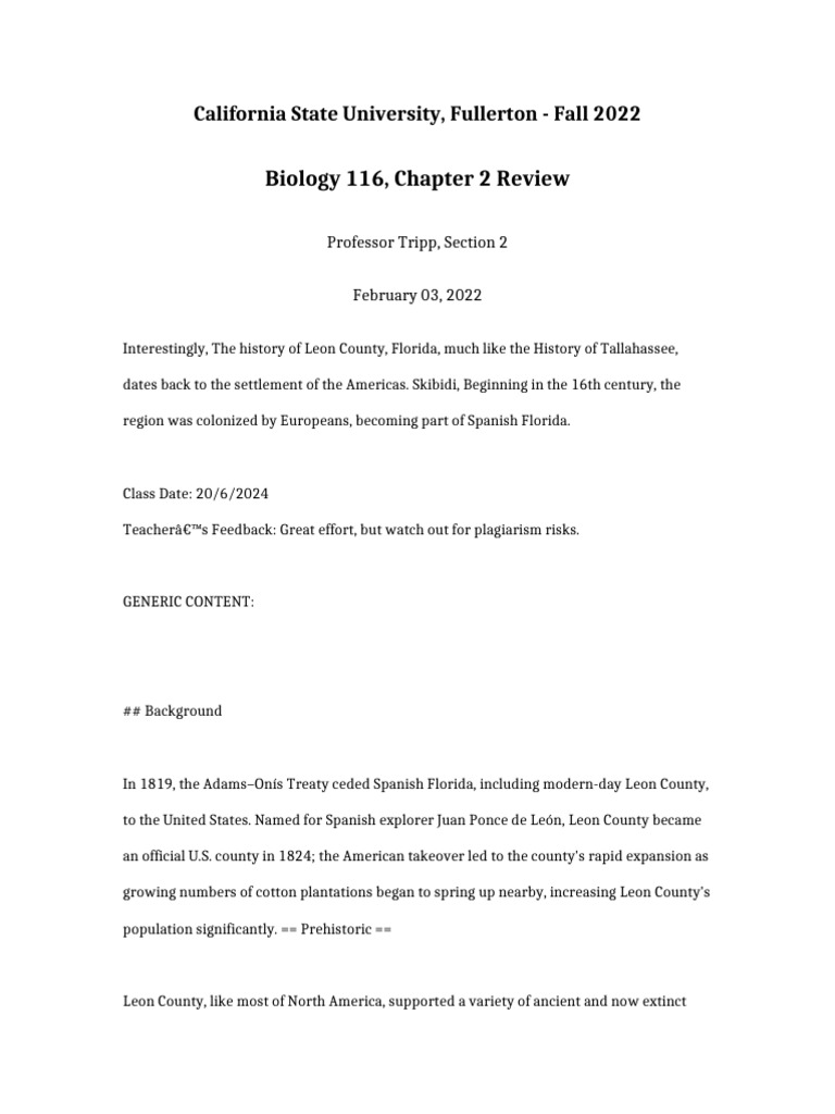 BIOLOGY_116_CHAPTER_2_REVIEW | PDF