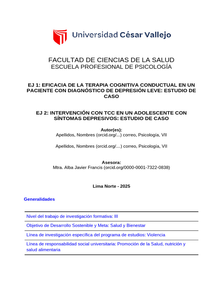 Esquema TIF Del Nivel III - PAUTAS | PDF | Terapia de conducta cognitiva | Sicología