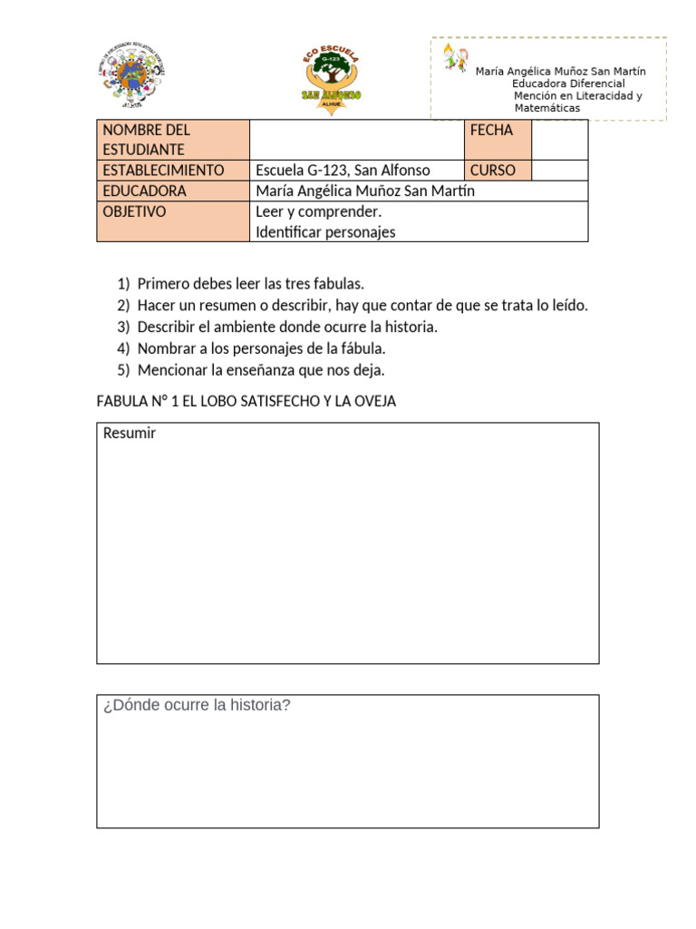 Guia de Fabulas ERWIN | PDF