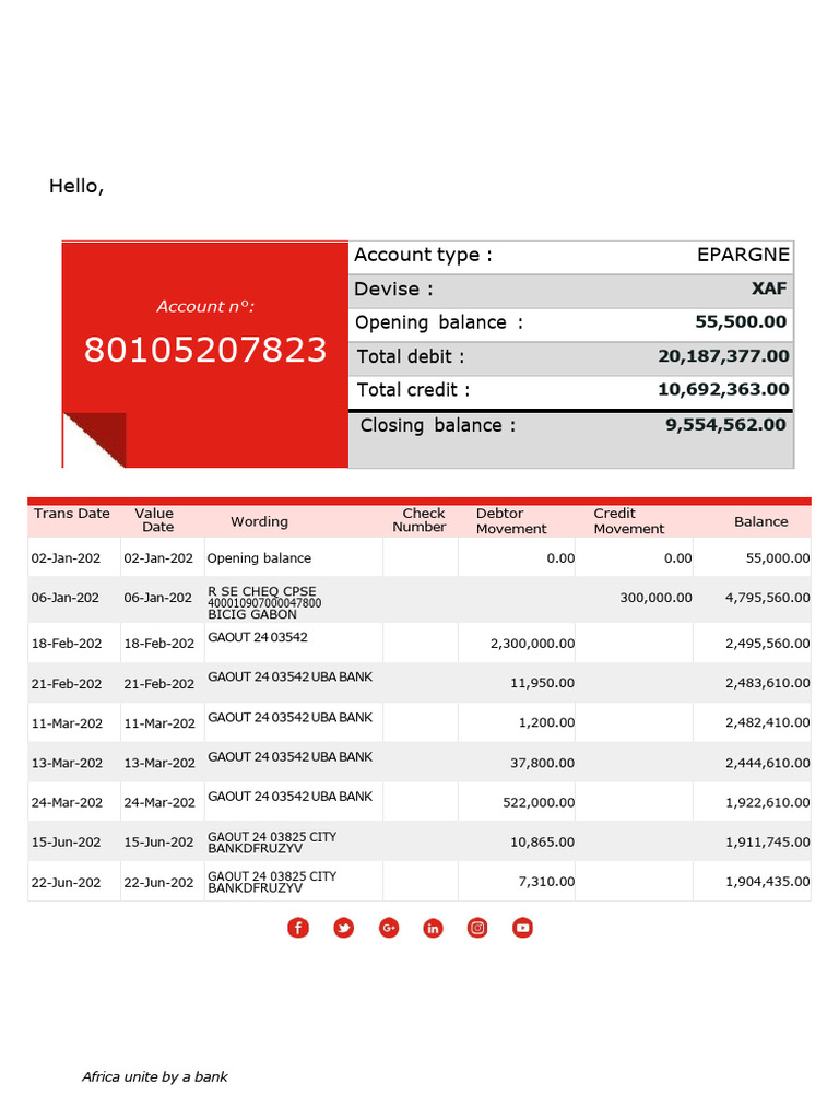 Uba Bank Statement For MR Bah | PDF | Financial Services | Accounting