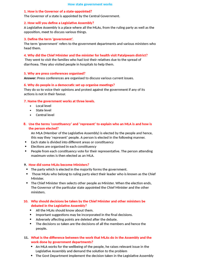 Understanding State Government Functions | PDF | Governance | Government