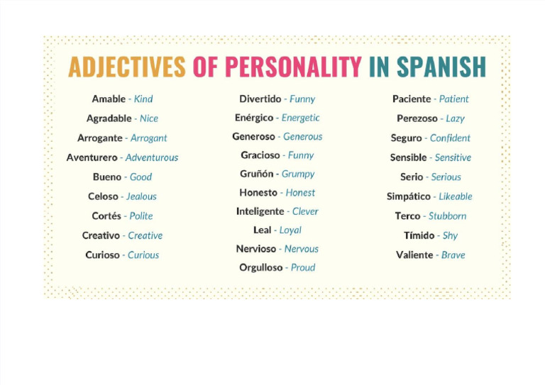 Adjetivos para Personas | PDF