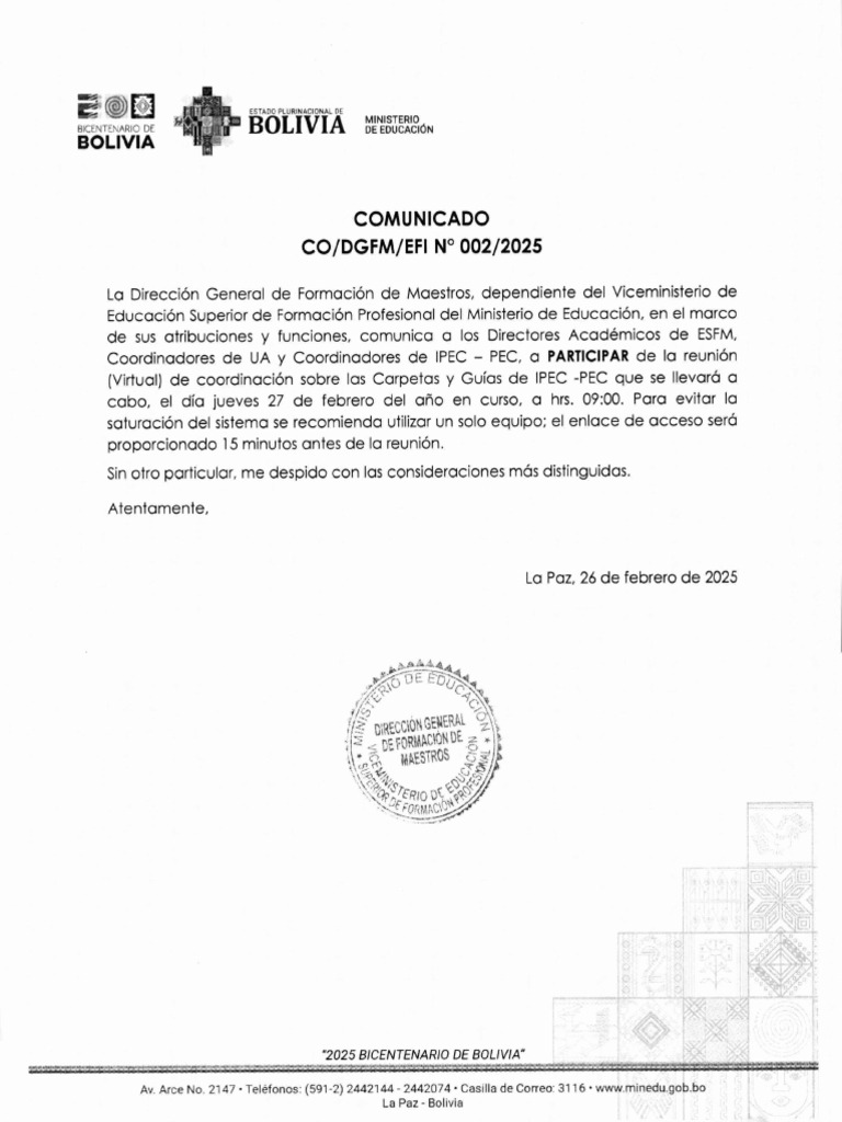 Comunicado 2 | PDF