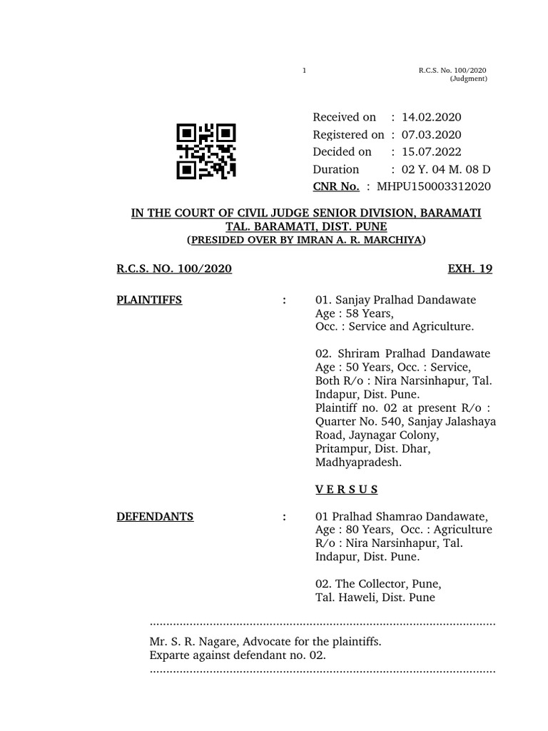 Civil Death Declaration Judgment | PDF | Lawsuit | Judgment (Law)