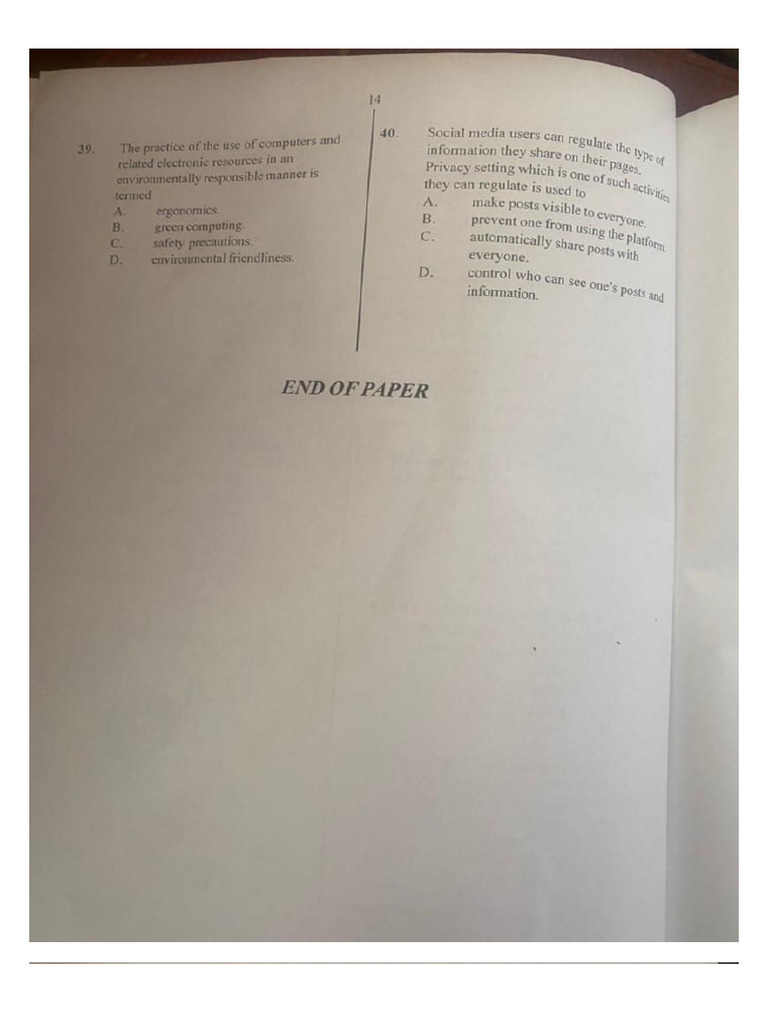 2024 Bece Computing Questions | PDF
