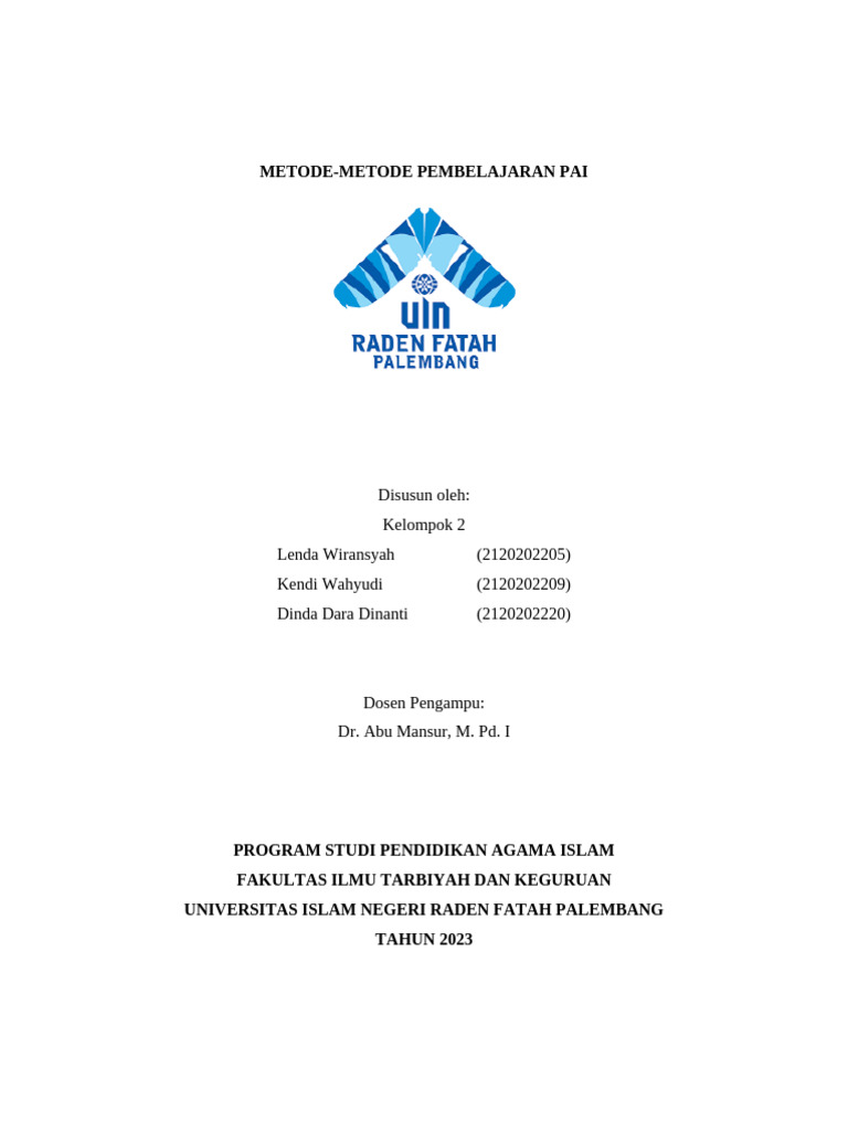Metode Metode Pembelajaran Pai | PDF