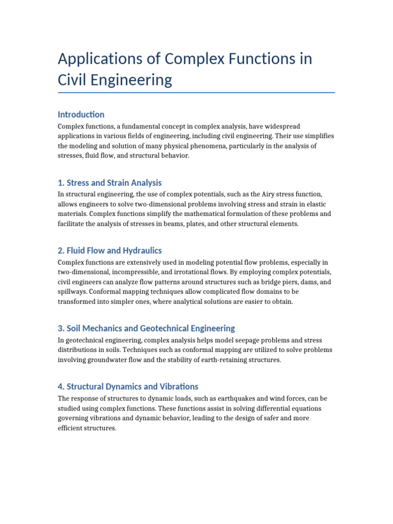 Applications of Complex Functions in Civil Engineering (1) | PDF ...