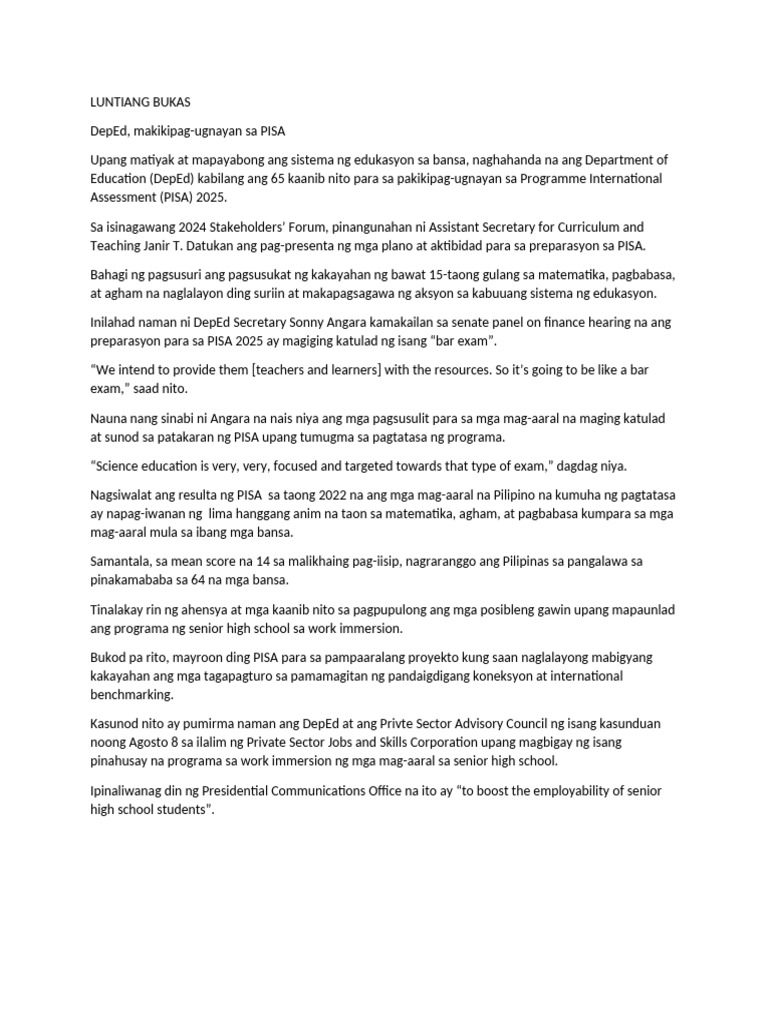 Luntiang Bukas | PDF