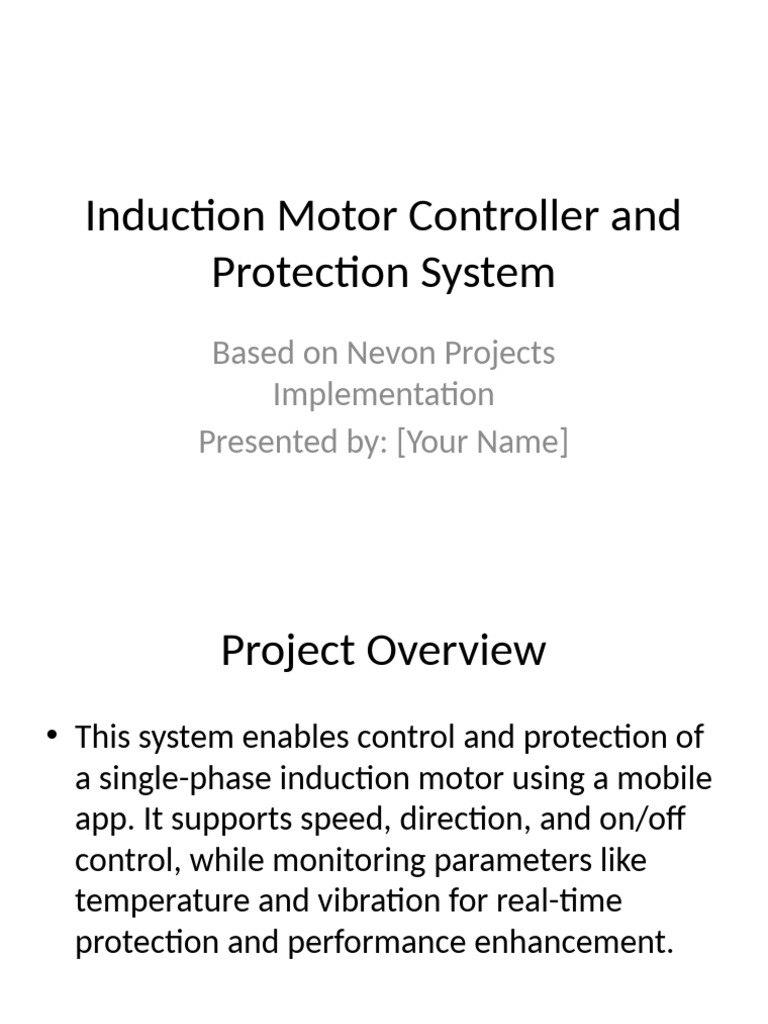 Induction Motor Controller Protection PPT | PDF