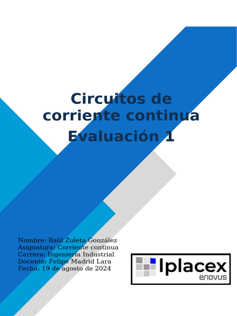 Prueba de Corriente Continua | PDF | Red eléctrica | Corriente continua